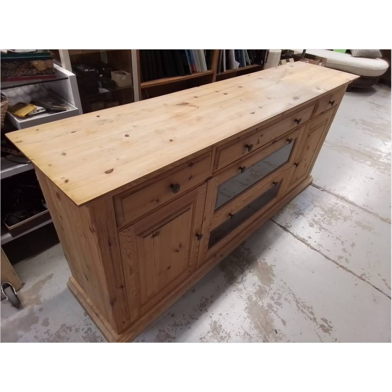 BUFFET BAS EN PIN 4 PORTES 3 TIROIRS