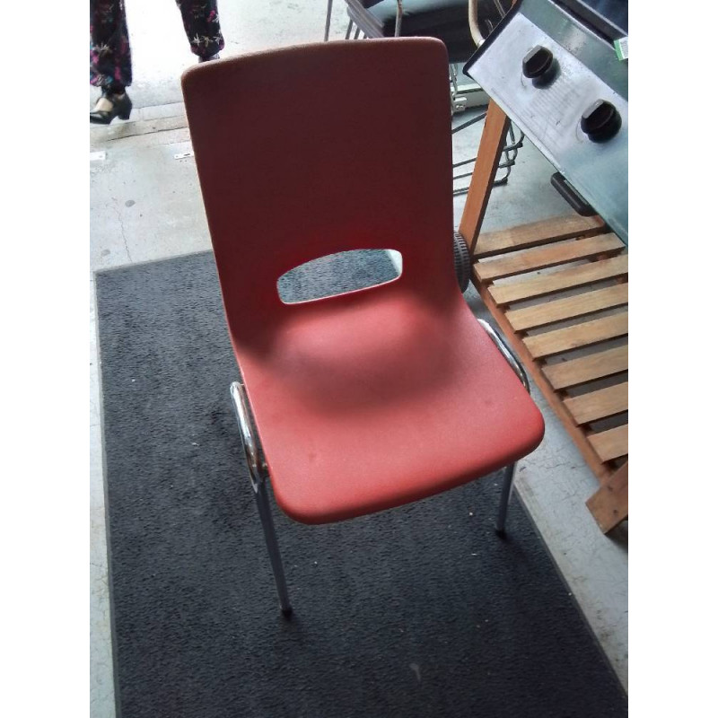 CHAISE VISITEUR PVC ROUGE
